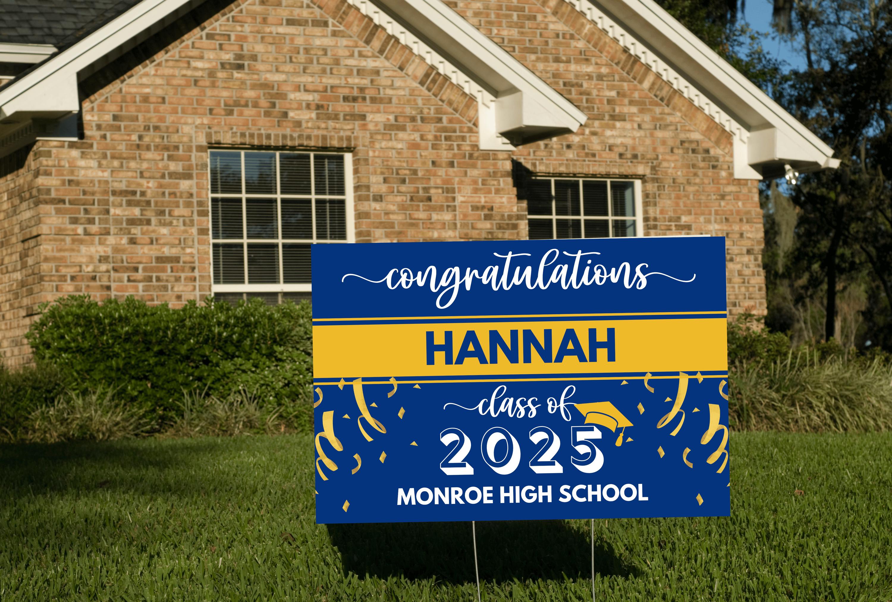 Custom Graduation Yard Sign, Personalized Class of 2025 Sign, Senior ...