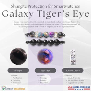 Bundle: All Shungite PLUS Galaxy Tigers Eye Protection Band for Watches ...