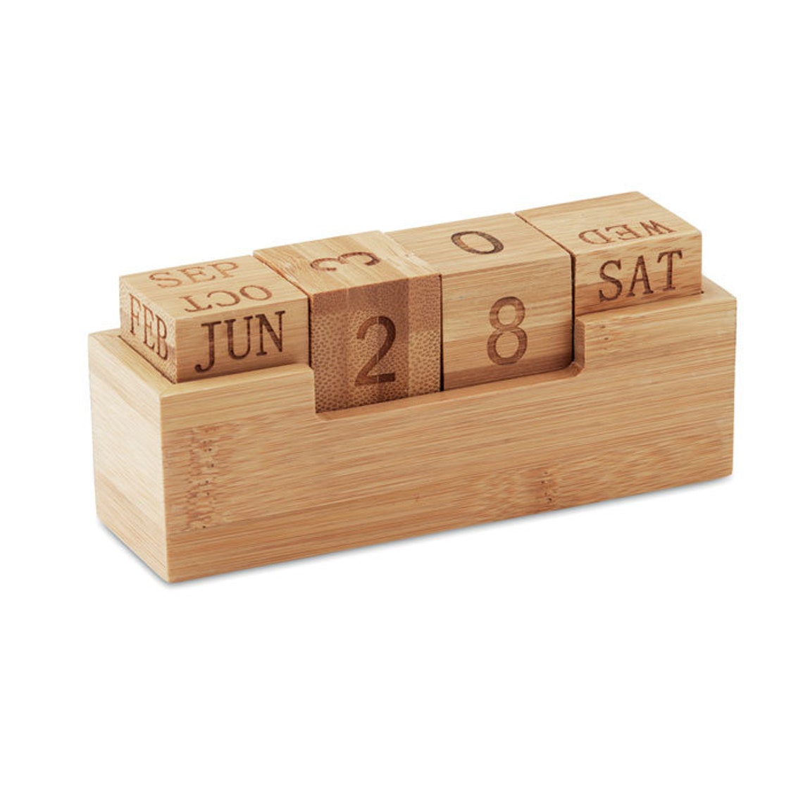 Bamboo Block Perpetual Desktop Calendar. - Etsy UK