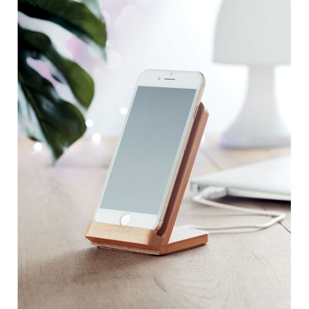 Bamboo Wireless Charging Phone Stand - Etsy UK