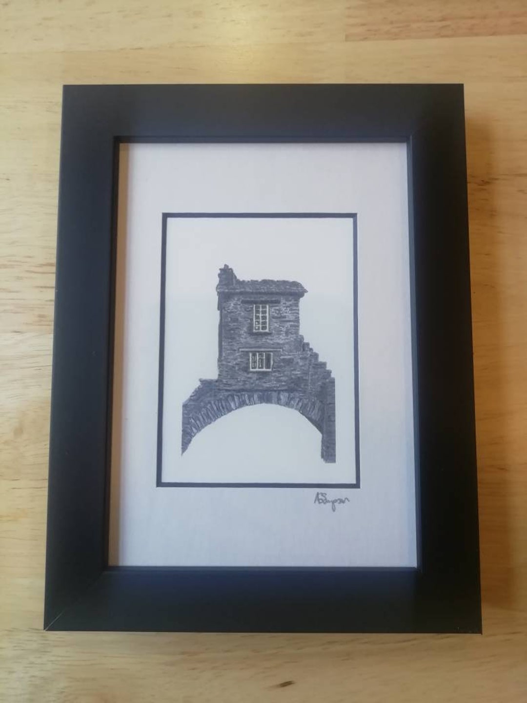 Pencil Drawing Print of the Bridge House - Etsy UK
