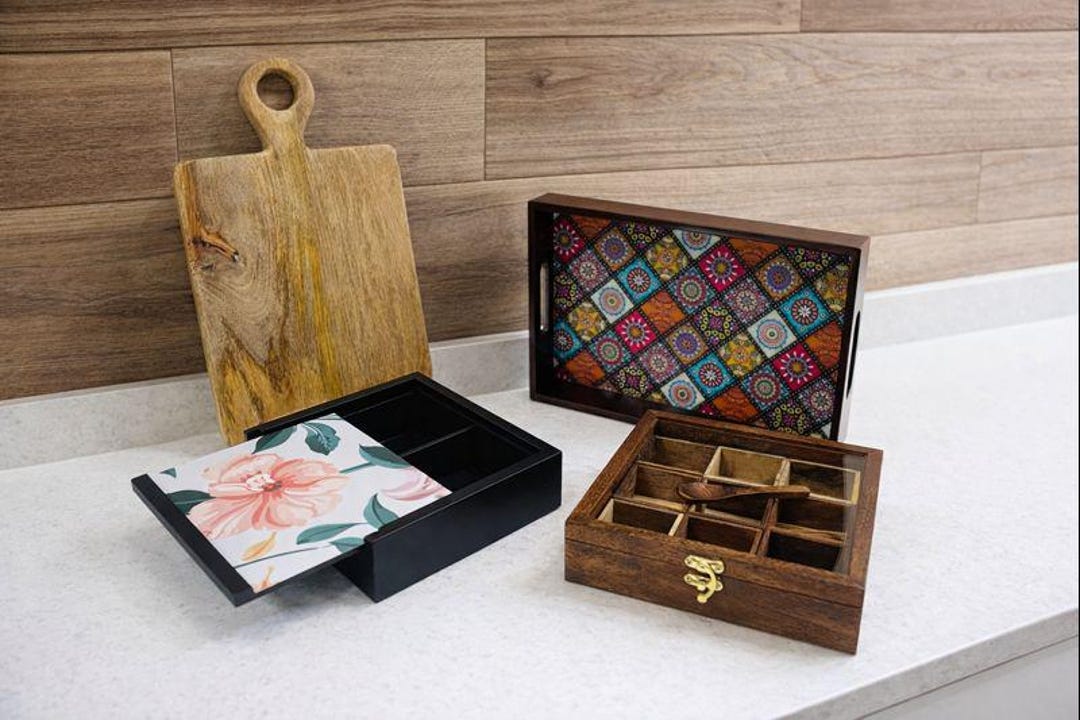 Handmade Wooden Kitchen Combo Set | Rustic Farmhouse Decor - Etsy