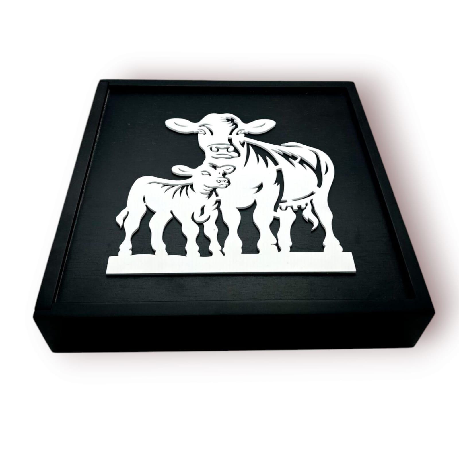 Handmade Wooden Cow & Calf Storage Box: Keepsake Treasure Box - Etsy