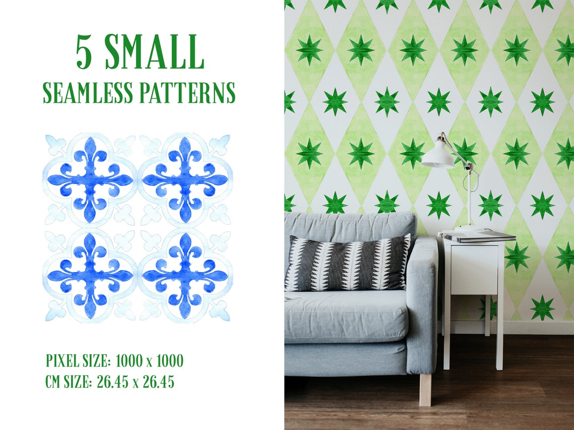 Digital Set of Spanish Hand-painted Azulejo Tiles for Your DIY Projects ...
