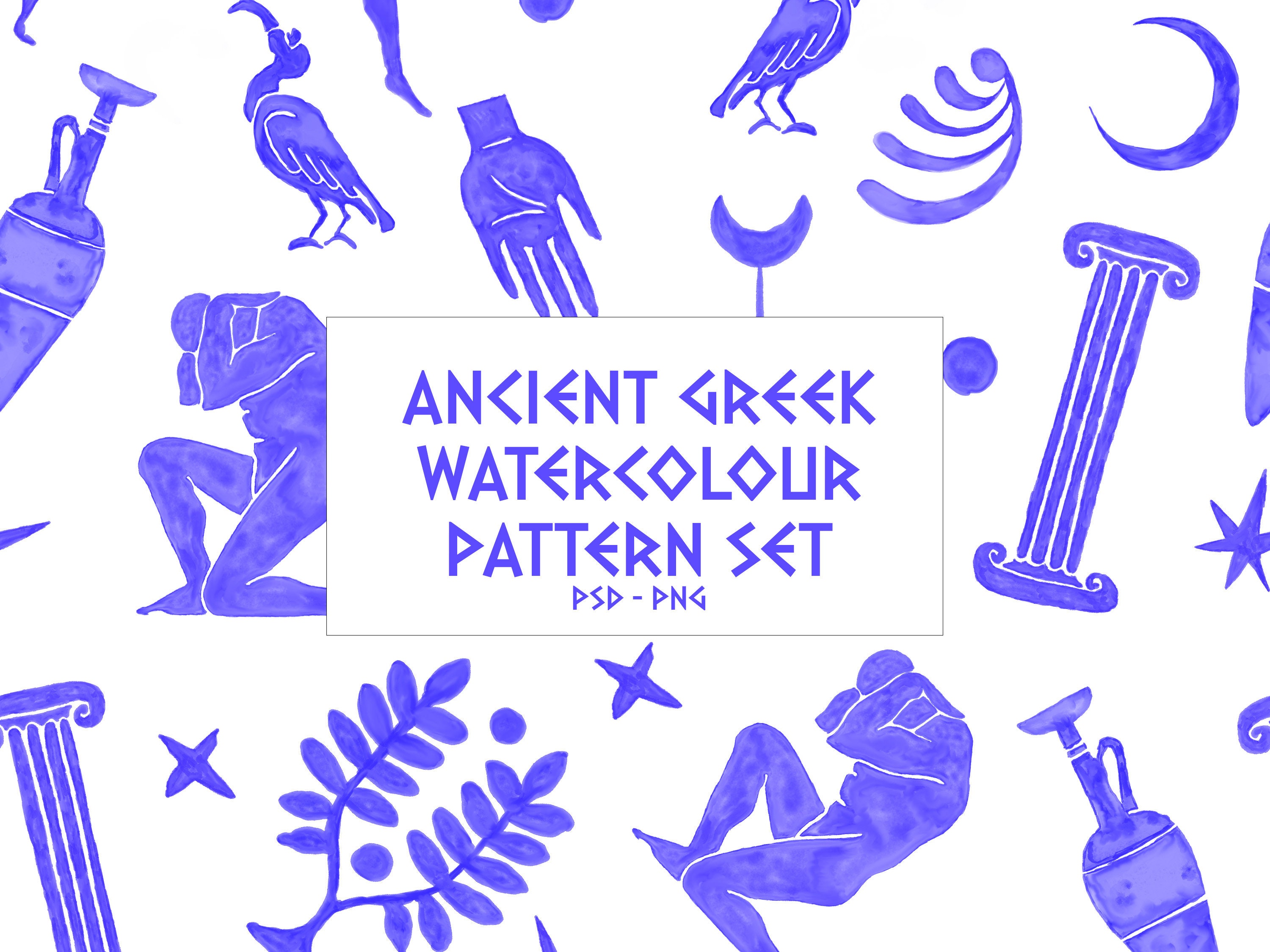 Ancient Greek Watercolour Illustrations Set - Etsy