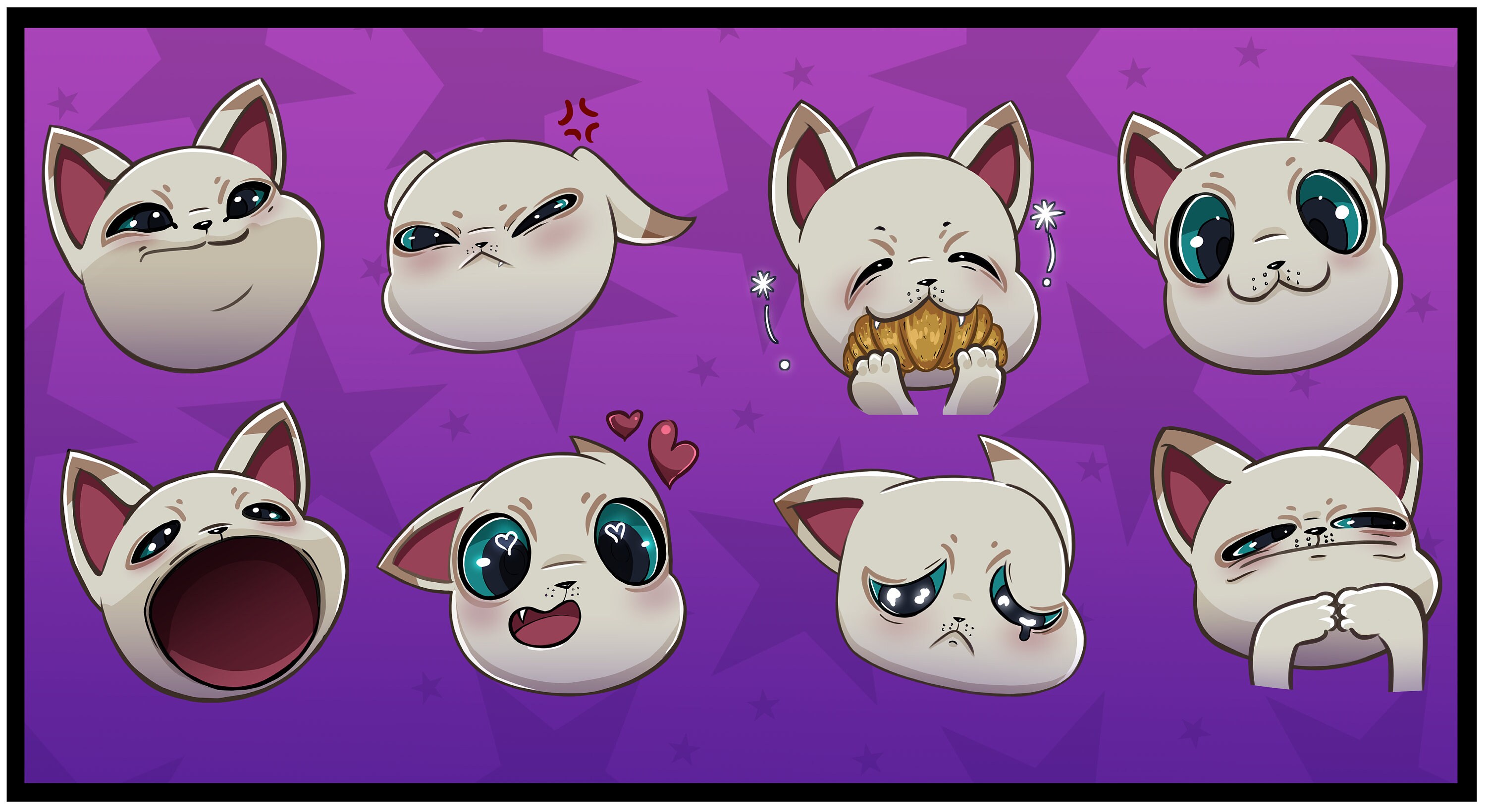 Chibi Cat Emotes for Twitch and One Animated - Etsy