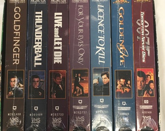 Lot of 7 James Bond CBS-FOX VHS Movies 007 Collection Connery Moore ...