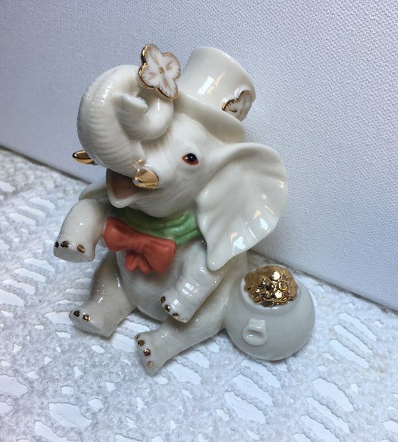 Vintage Lenox Porcelain Figurine Lucky Little Elephant - Etsy