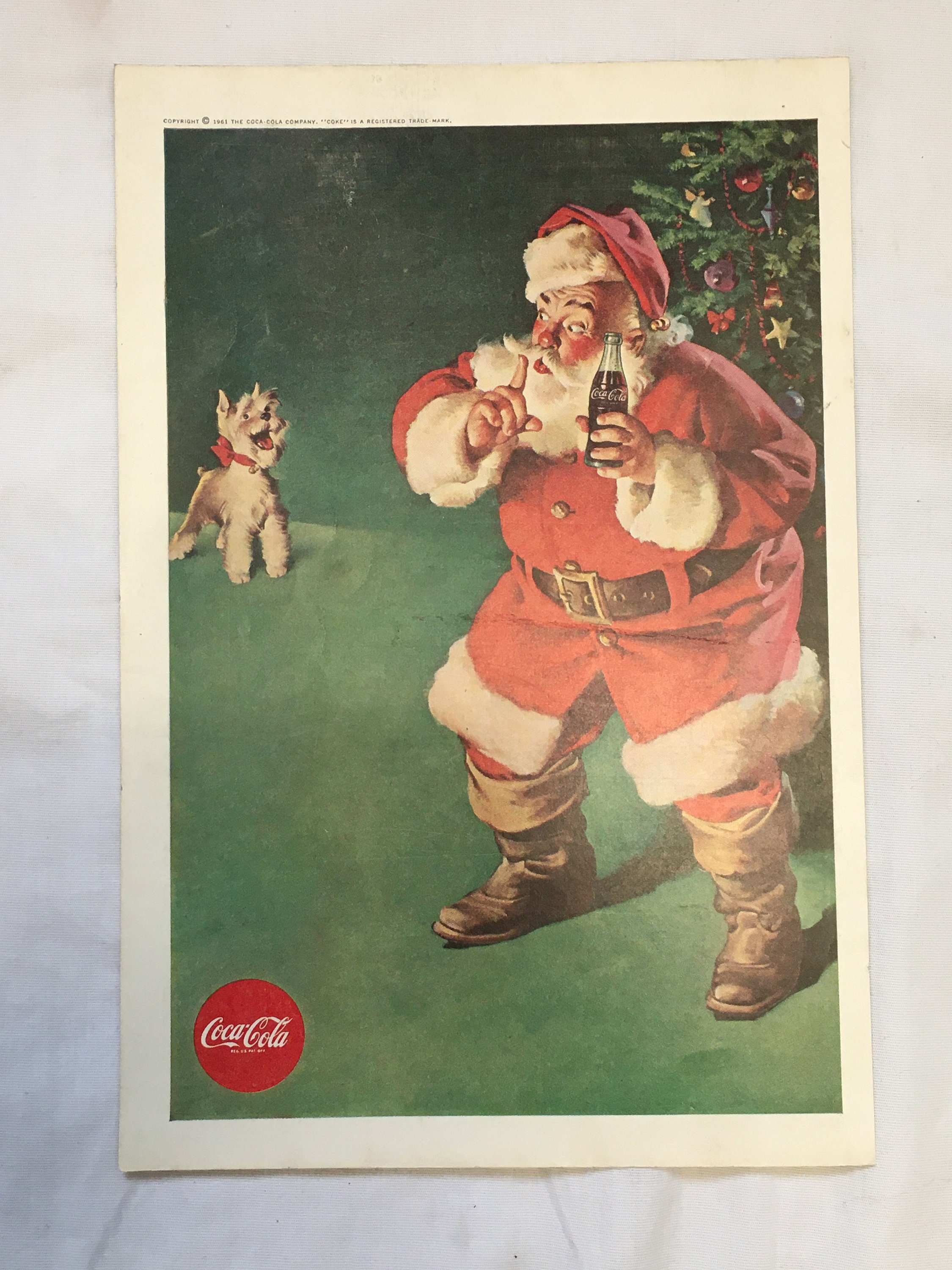 1960s Coca Cola Coke Advertisement Christmas Santa Clause Art Print ...