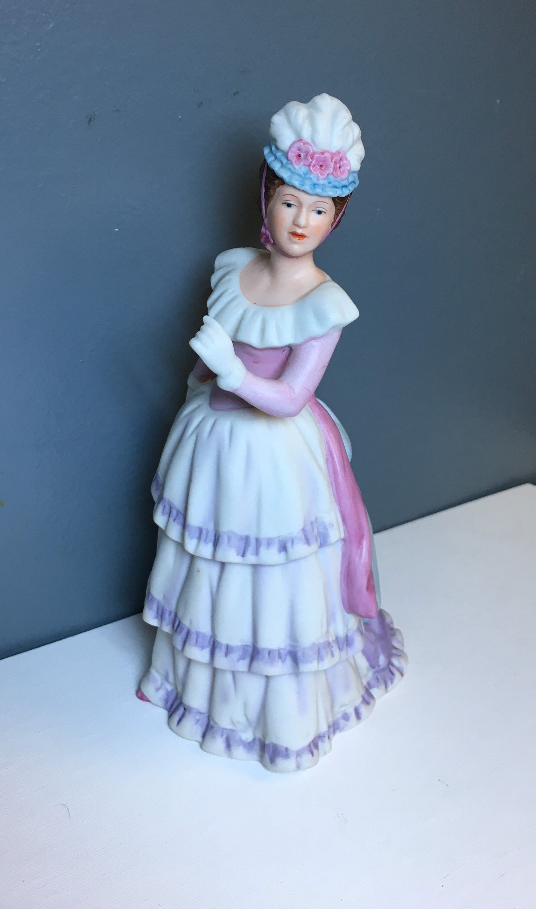 Vintage 1980 Homco Porcelain Victorian Lady Woman in White Dress With ...