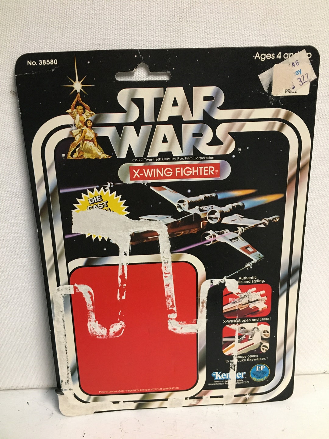 Star Wars Original Cardboard Backing ONLY for Xwing Fighter Toy Kenner ...