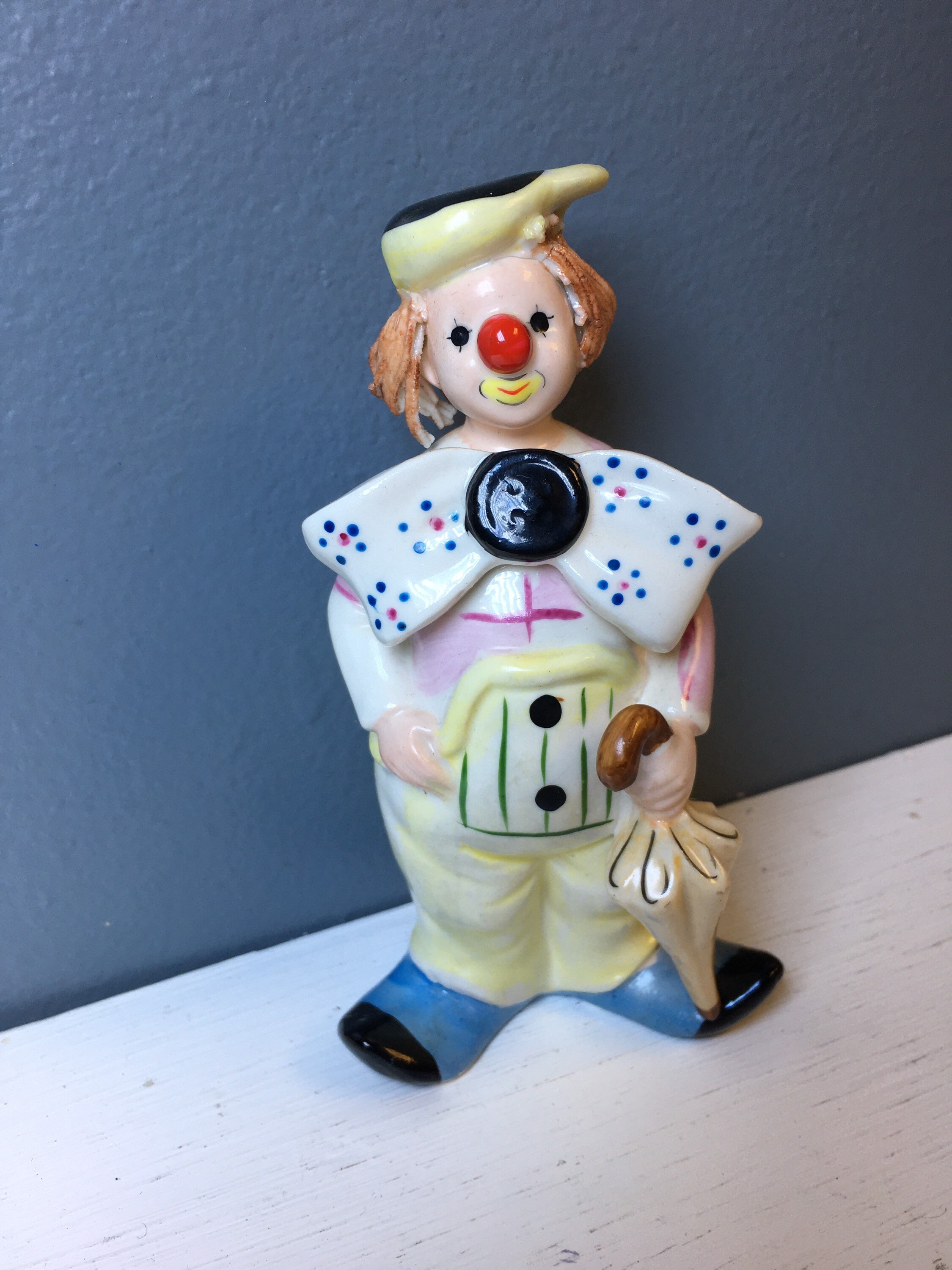 Vintage Enesco Porcelain Clown Figurine Colorful Design Home Decor ...
