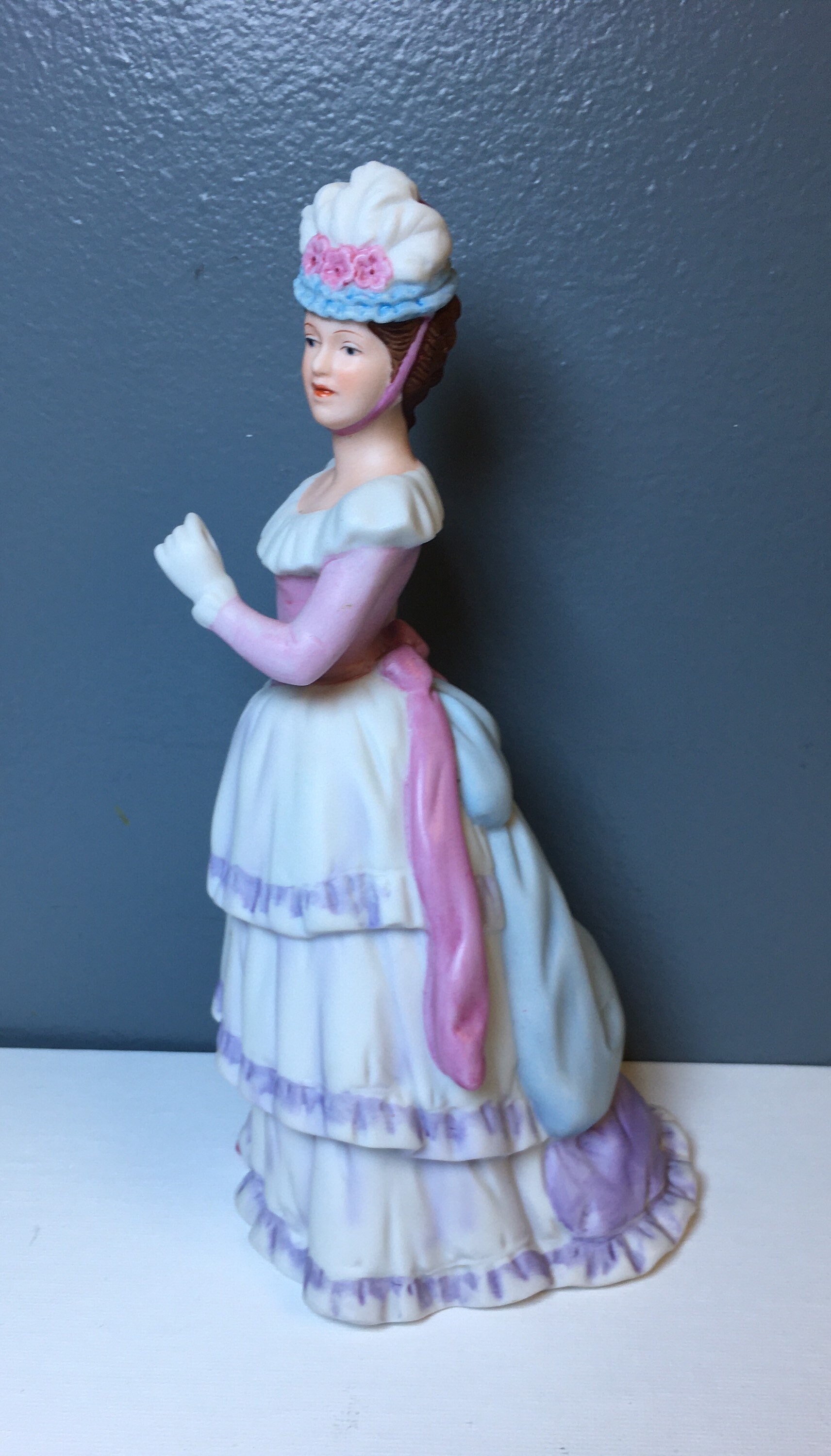 Vintage 1980 Homco Porcelain Victorian Lady Woman in White Dress With ...