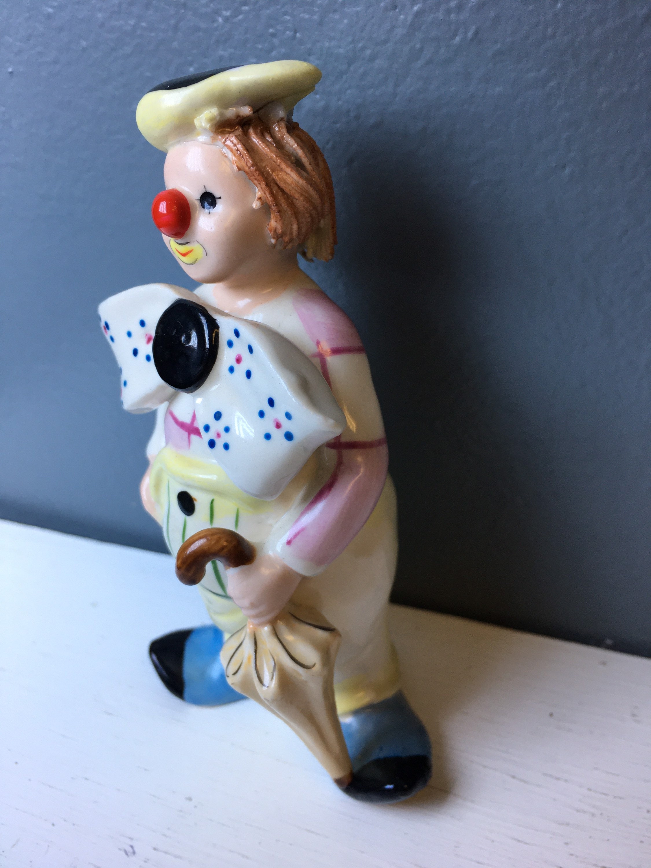 Vintage Enesco Porcelain Clown Figurine Colorful Design Home Decor ...