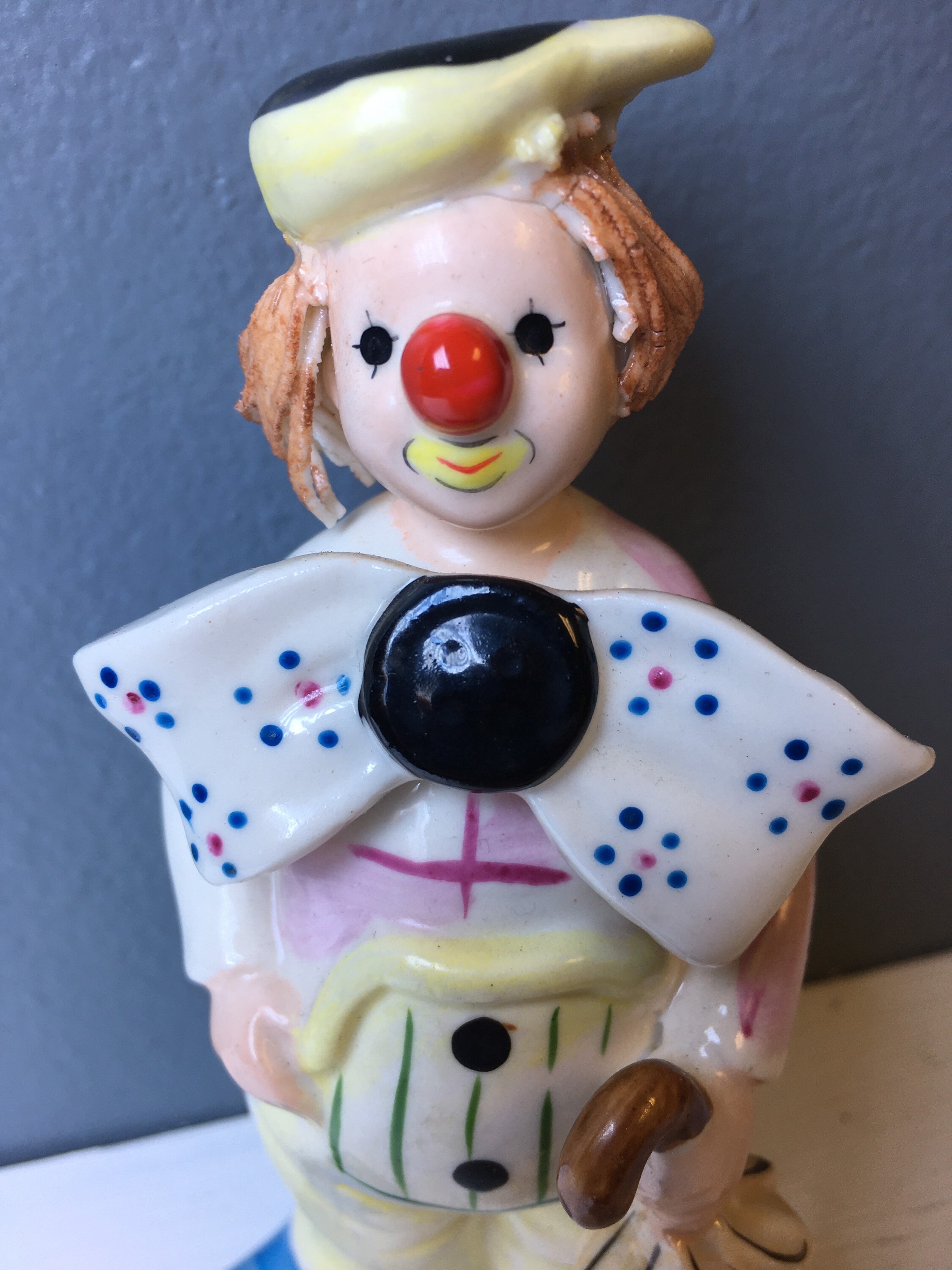 Vintage Enesco Porcelain Clown Figurine Colorful Design Home Decor ...