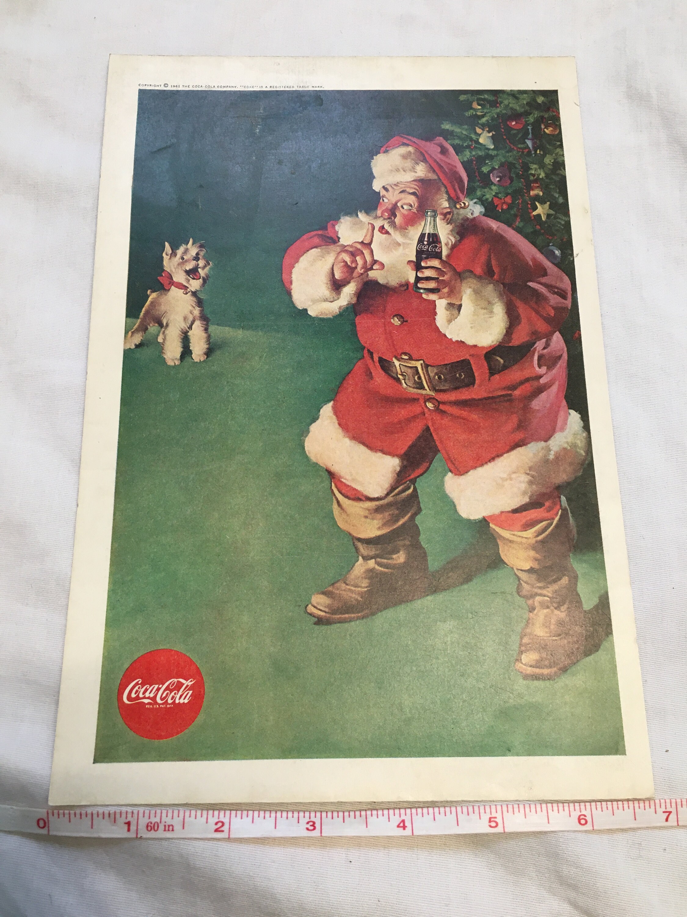 1960s Coca Cola Coke Advertisement Christmas Santa Clause Art Print ...