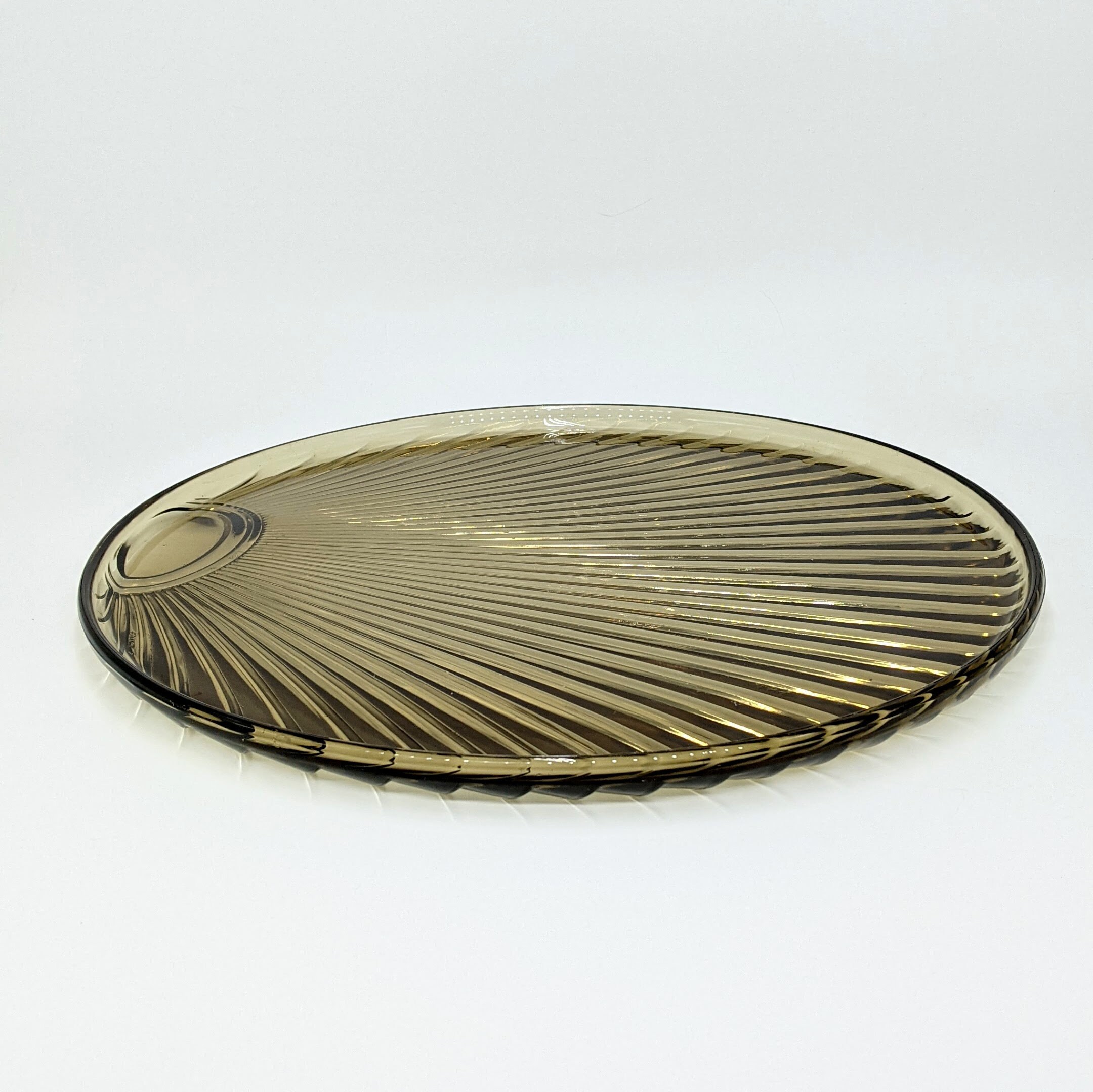 Vintage Amber Glass Shell Tray - Etsy