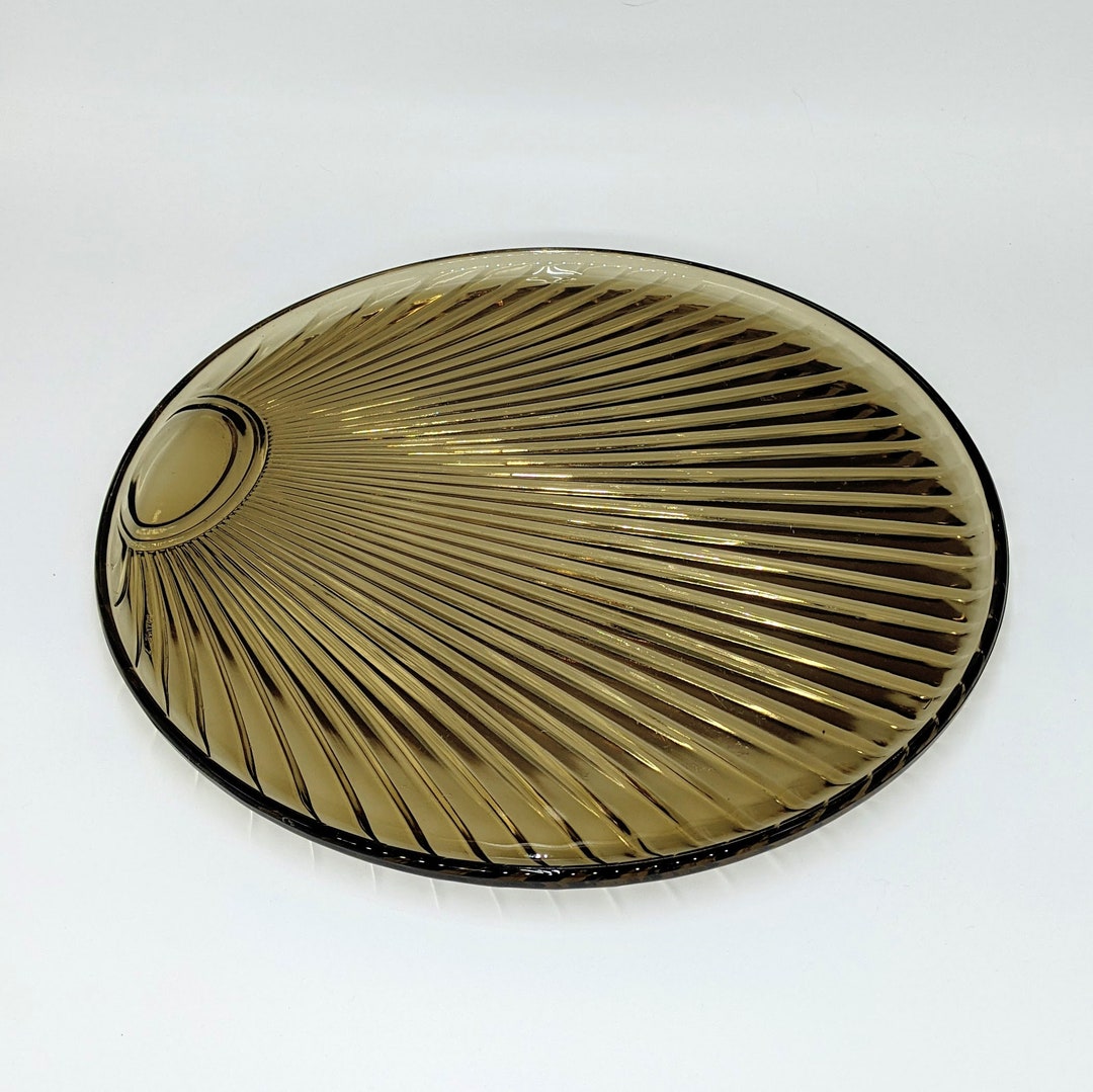 Vintage Amber Glass Shell Tray - Etsy