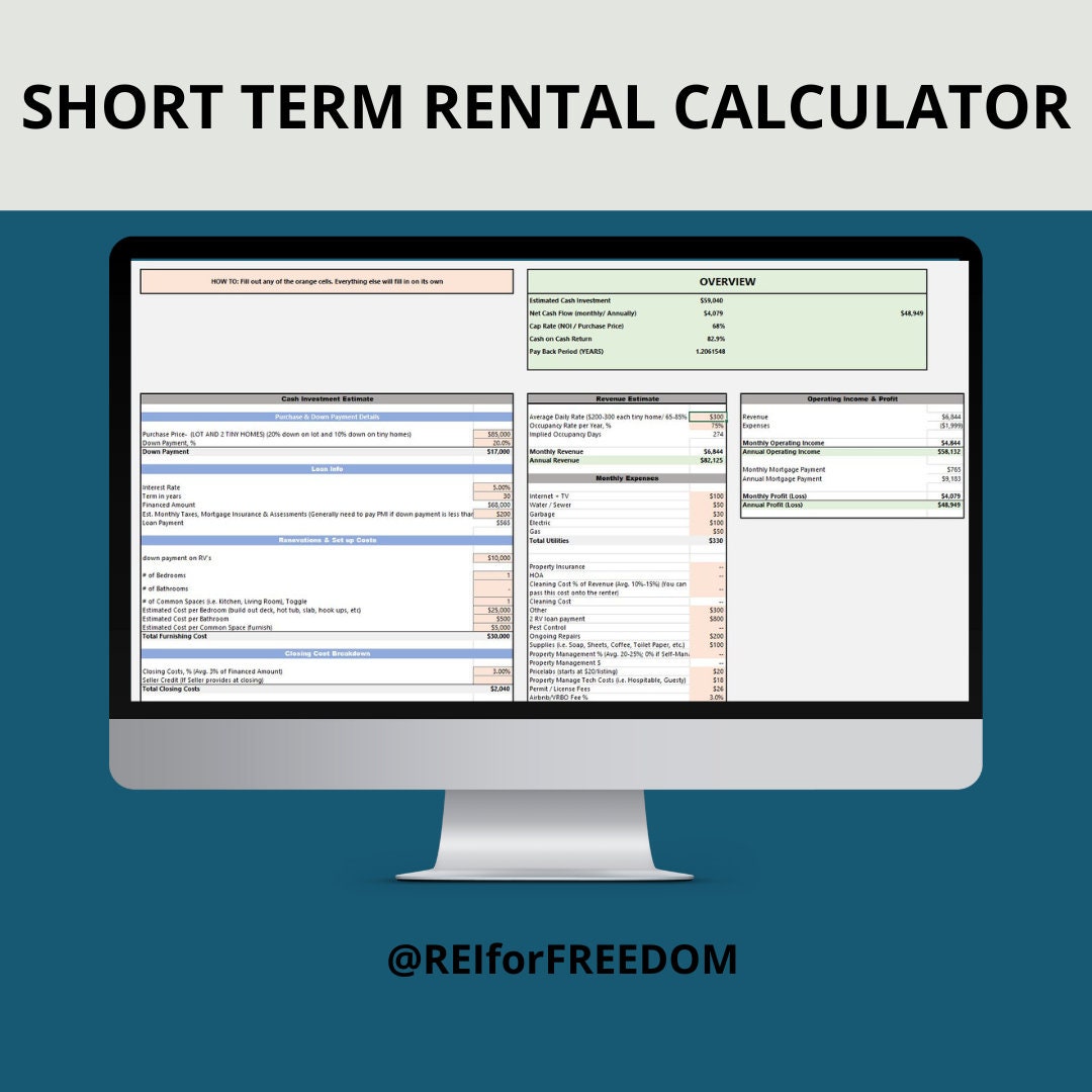 STR/AIRBNB CALCULATOR - Etsy