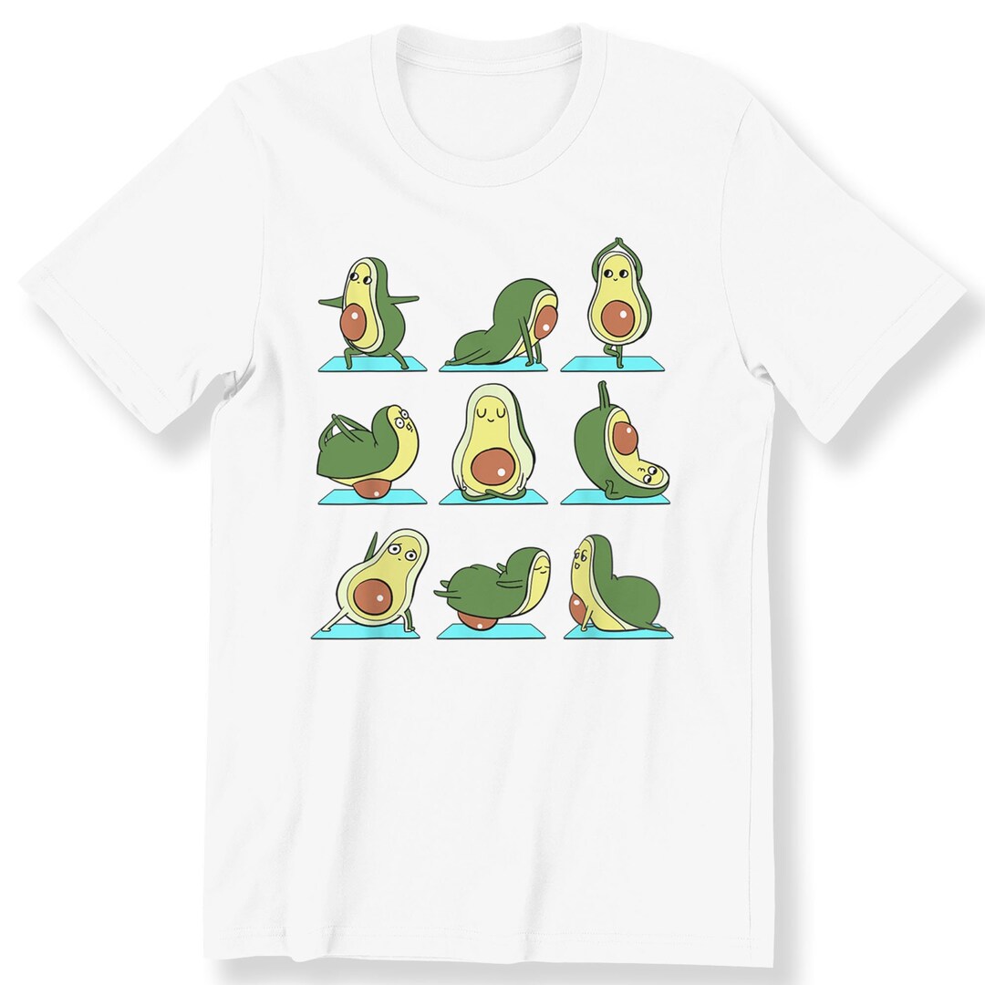 Avocado Yoga Poses for Men and Women T-shirt Cute Avocado Funny Yoga ...
