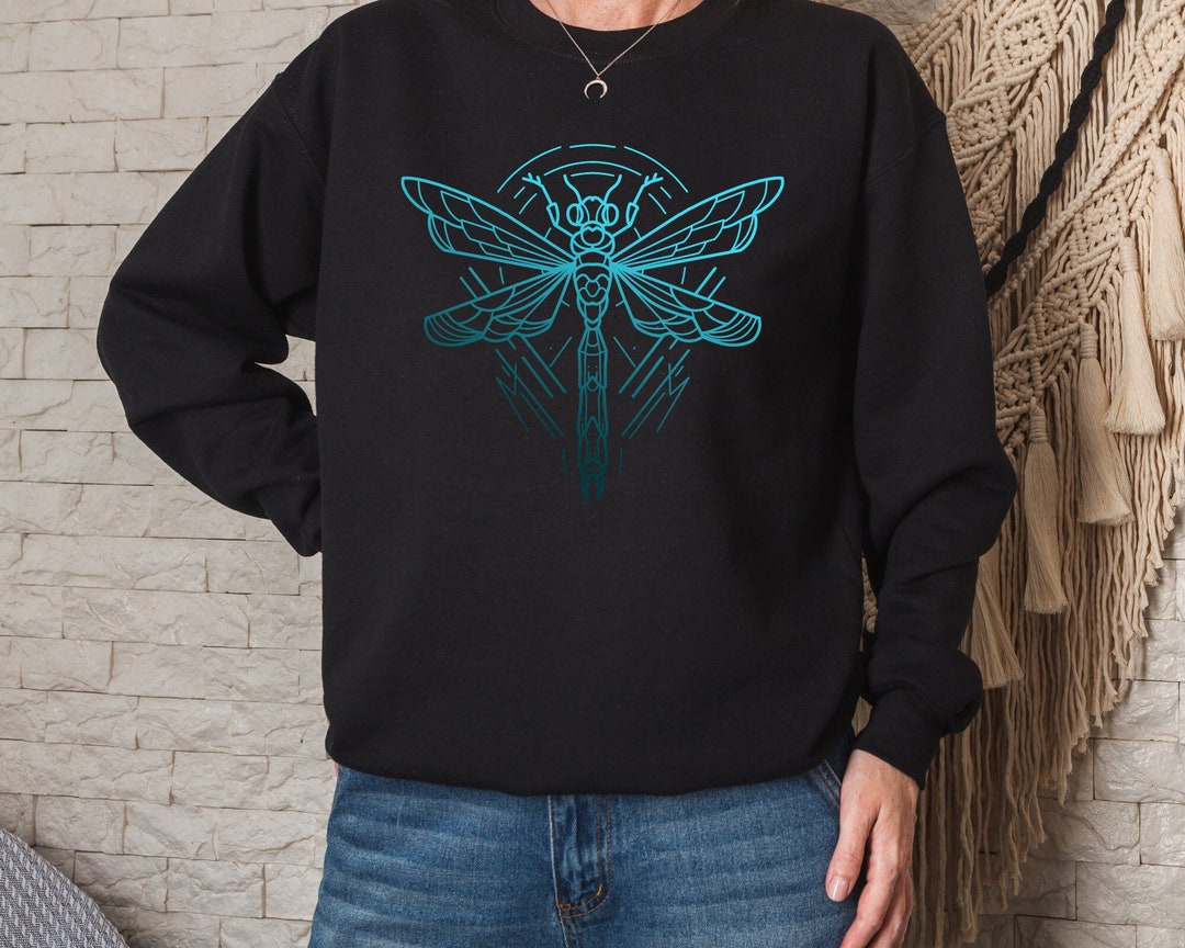 Dragonfly Unisex Sweatshirt Dragonfly Blue Abstract Gift Sweatshirt ...