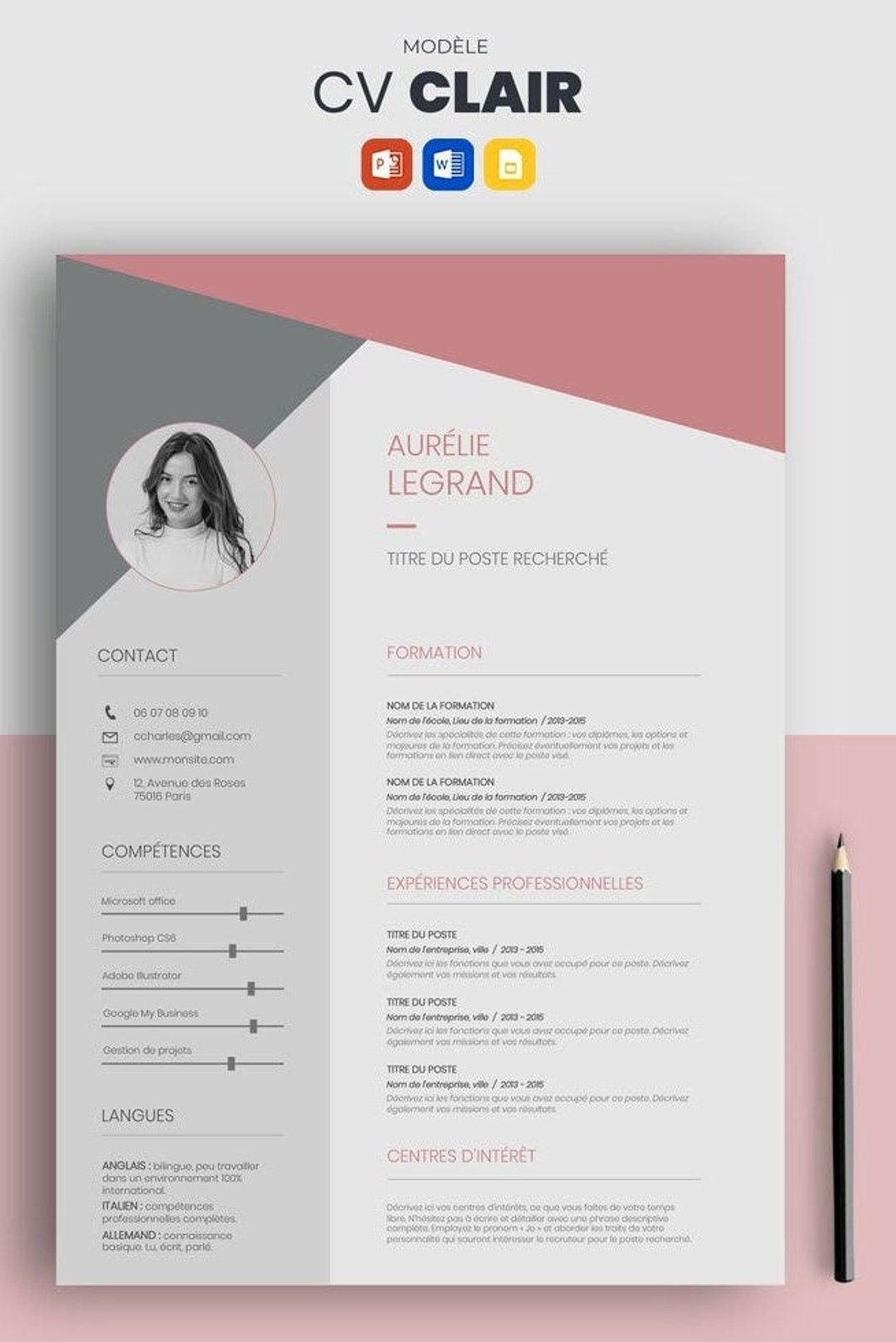 Simple Resume Template: Clear Cv Templates for Word & Powerpoint With ...