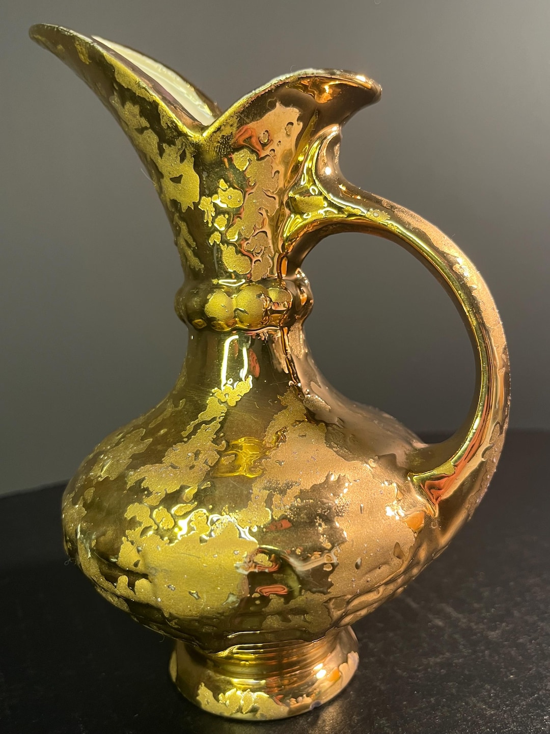 Vintage Savoy China Weeping Gold Over White 24K Pitcher/ewer/vase Mid ...