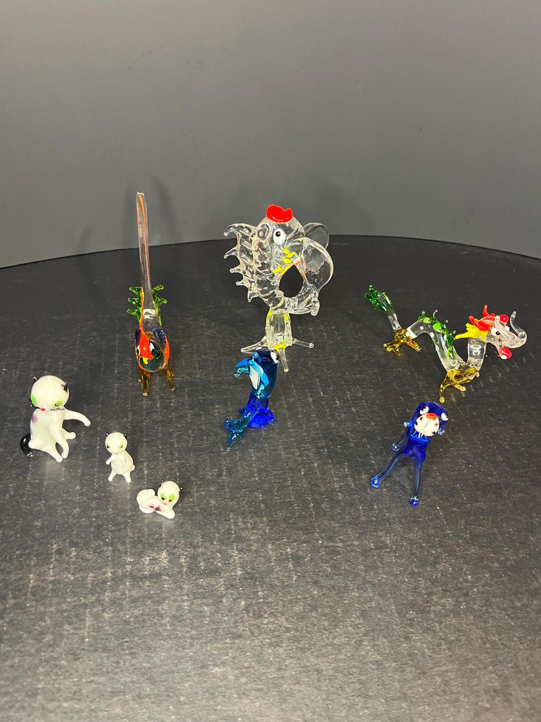 Small Glass Art Animal Figurines/ Murano Style / Display - Etsy