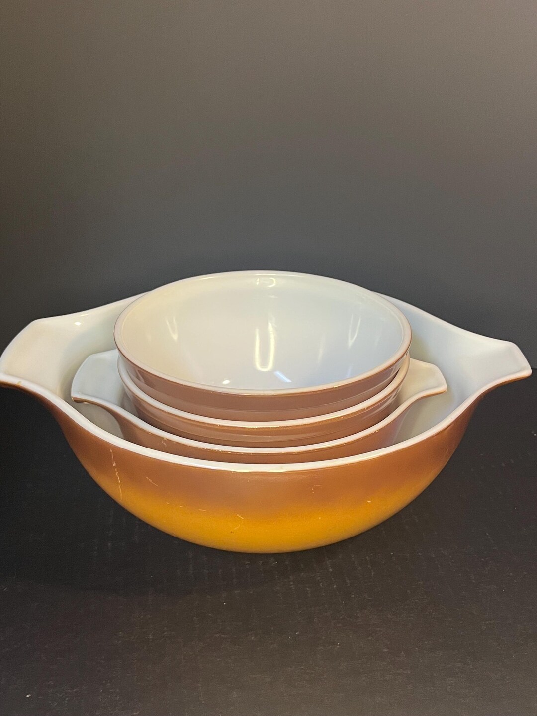 Vintage Old Orchard Brown Ombre Set of Four Mixing Bowls - Etsy