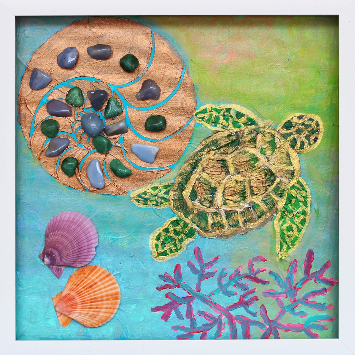 Buy Sea Turtle Go With the Flow Crystal Grid Painting Online in India ...
