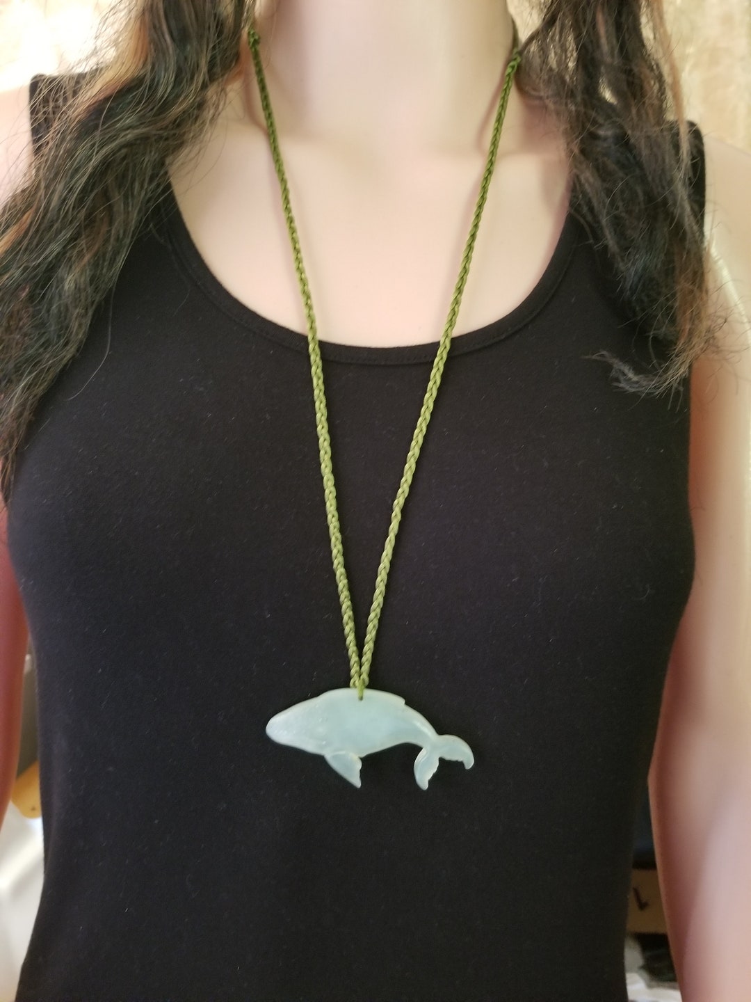 Hand Made Braided Jade Carving Whale Necklace - Etsy