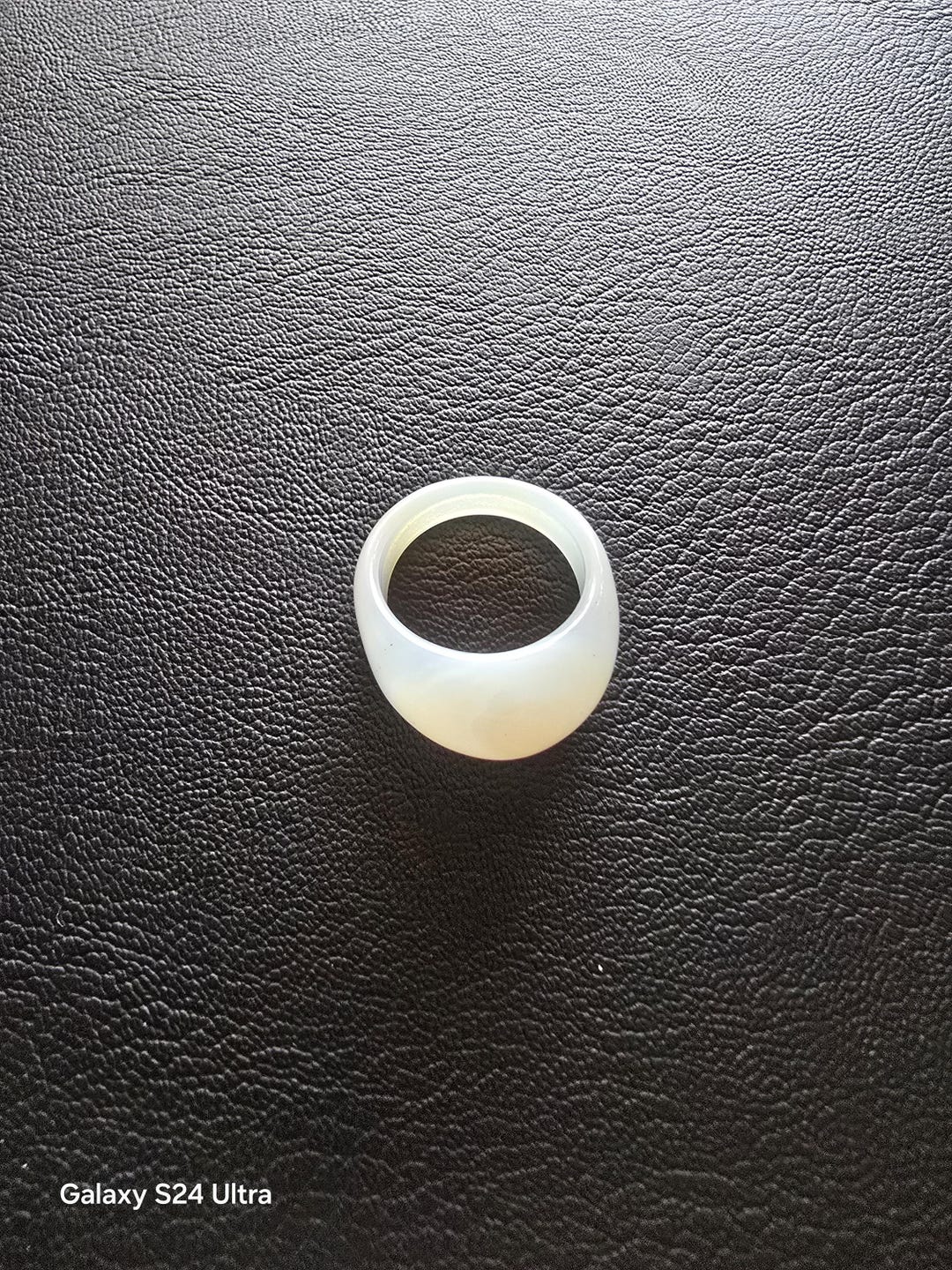 Natural White Dome Top Agate Stone Ring, Statement Ring, US Size 11 #W ...