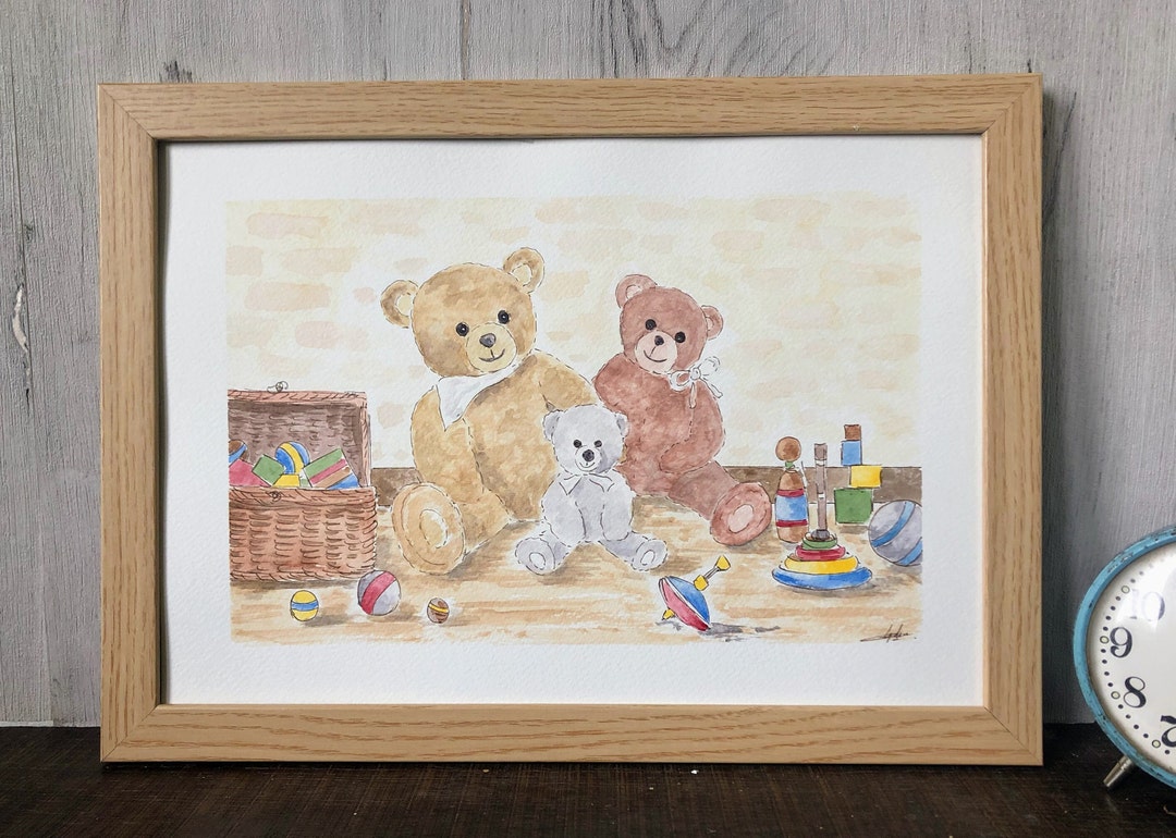 Watercolor Teddy Bears 24x30cm Hand Painted, Painting Teddy Bears ...
