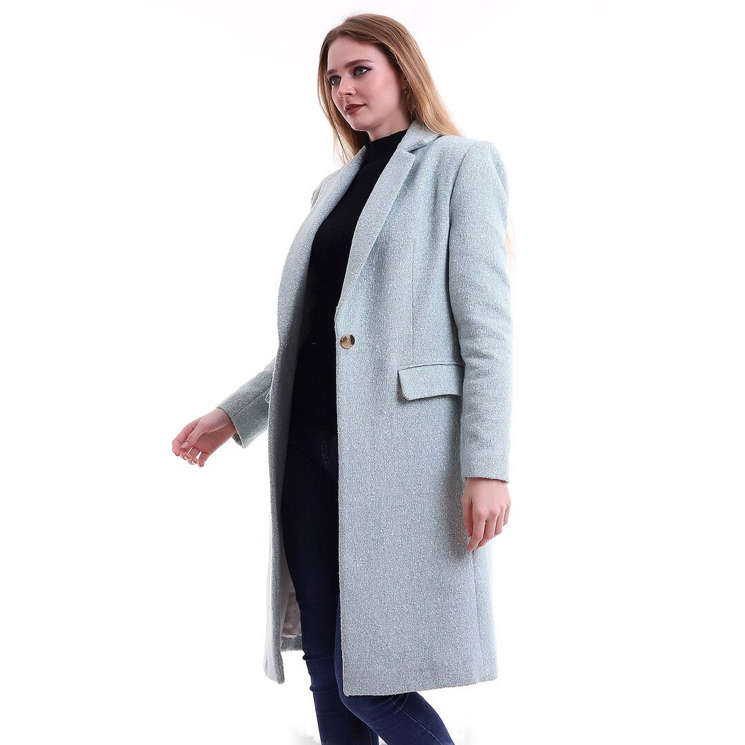 Decorative Mint Women Cape Decorative Coat Long Coat Women Lapel Women ...