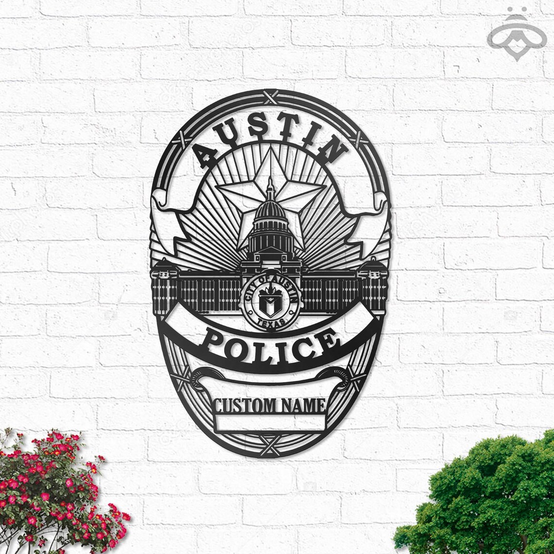 Custom Police Officer Metal Wall Art With LED Lights | Etsy