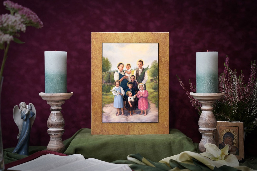 Icon of Blesseds Ulma Family, Józef and Wiktoria Ulma With Seven ...