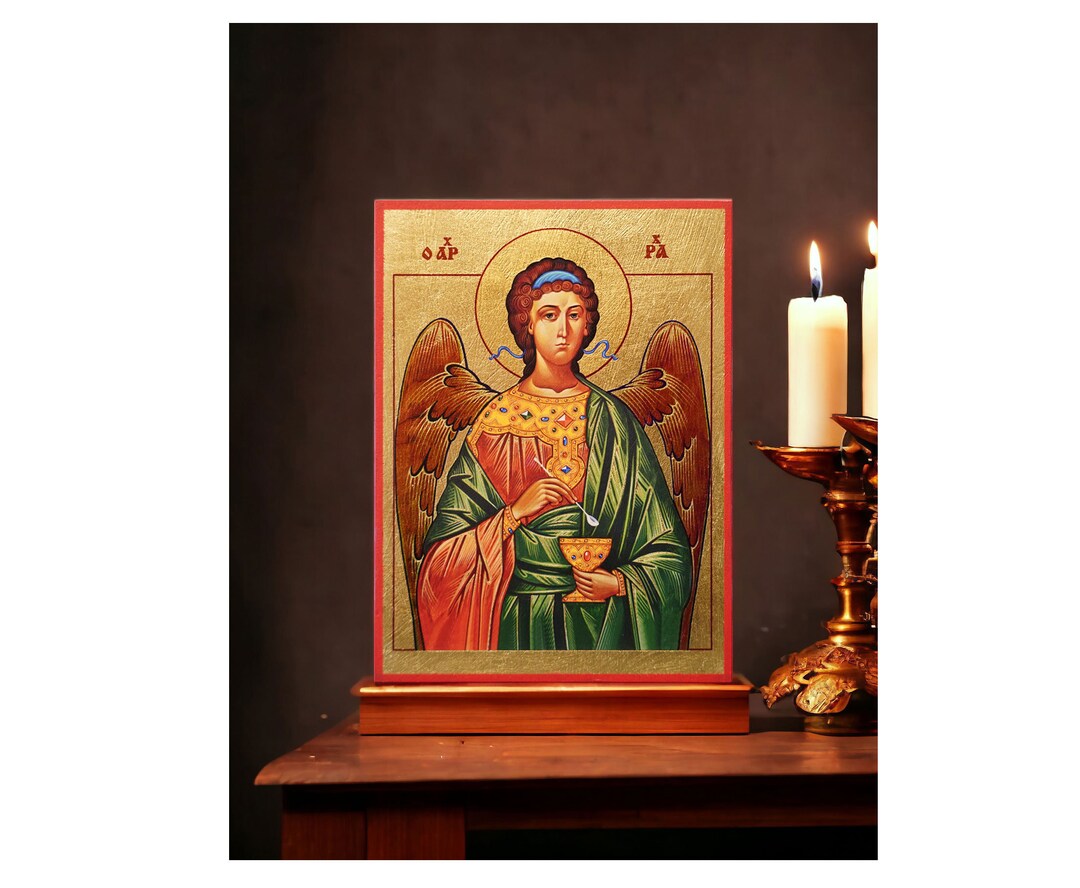 Icon Archangel Raphael 6 X 8" / 15 X 20 Cm Ikone Perfect Present ...