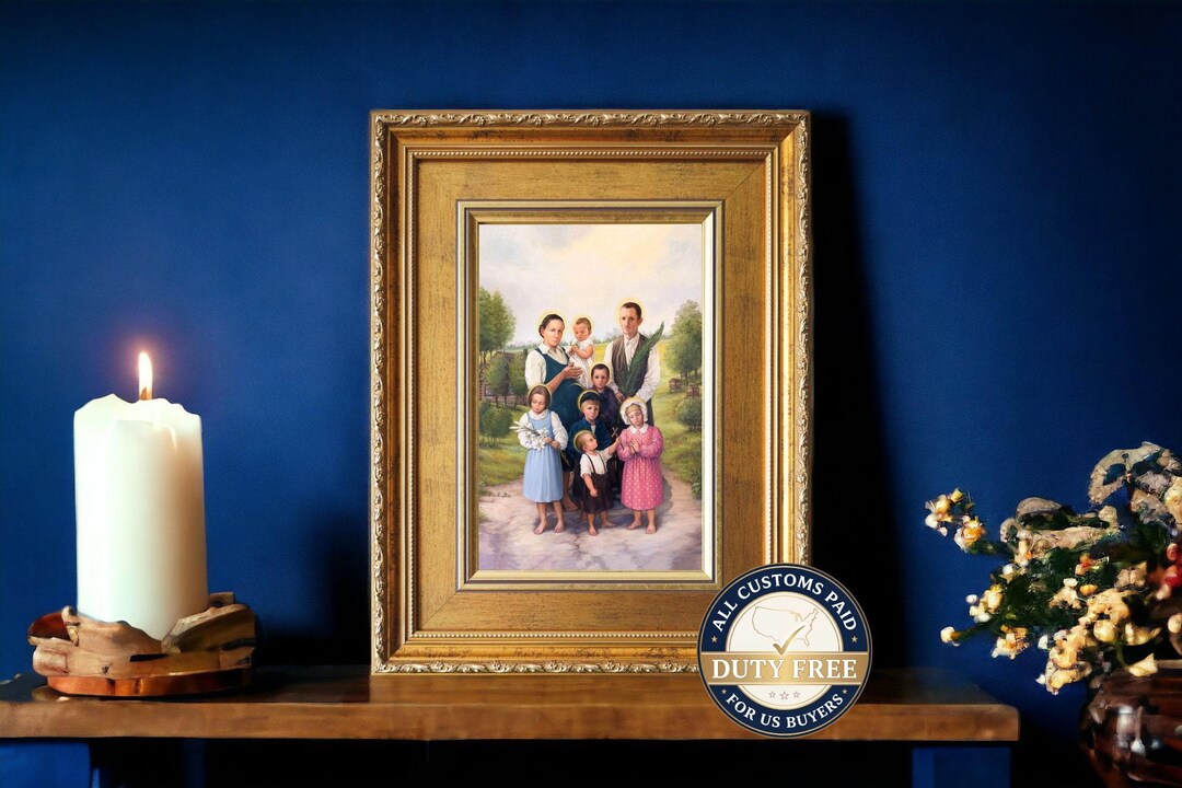 Painting of Blesseds Ulma Family, Józef and Wiktoria Ulma With Seven ...