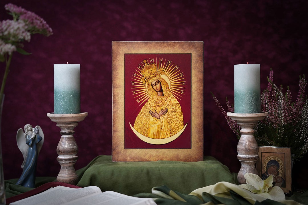Icon Our Lady of the Dawn Gate Hand Made Icoon Ikone Icona Perfect ...