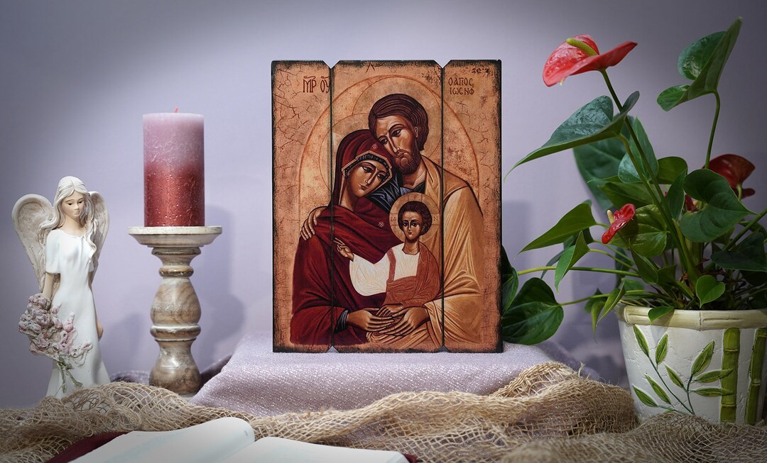Icon Holy Family Hand Made Ikonen Icoon Perfect Present, Religious ...