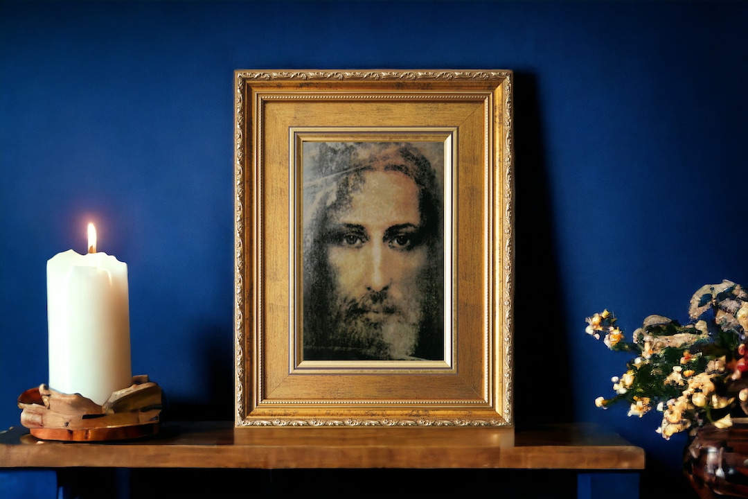 Painting Jesus Christ Shroud of Turin Made Image Bild Handmade Icon ...