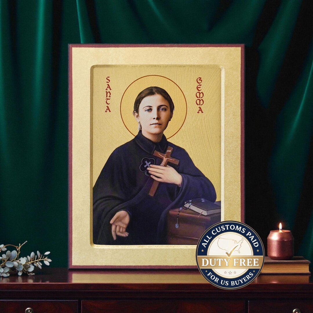 SAINT GEMMA GALGANI Icon | Christian Confirmation Gift for Girl - Etsy ...