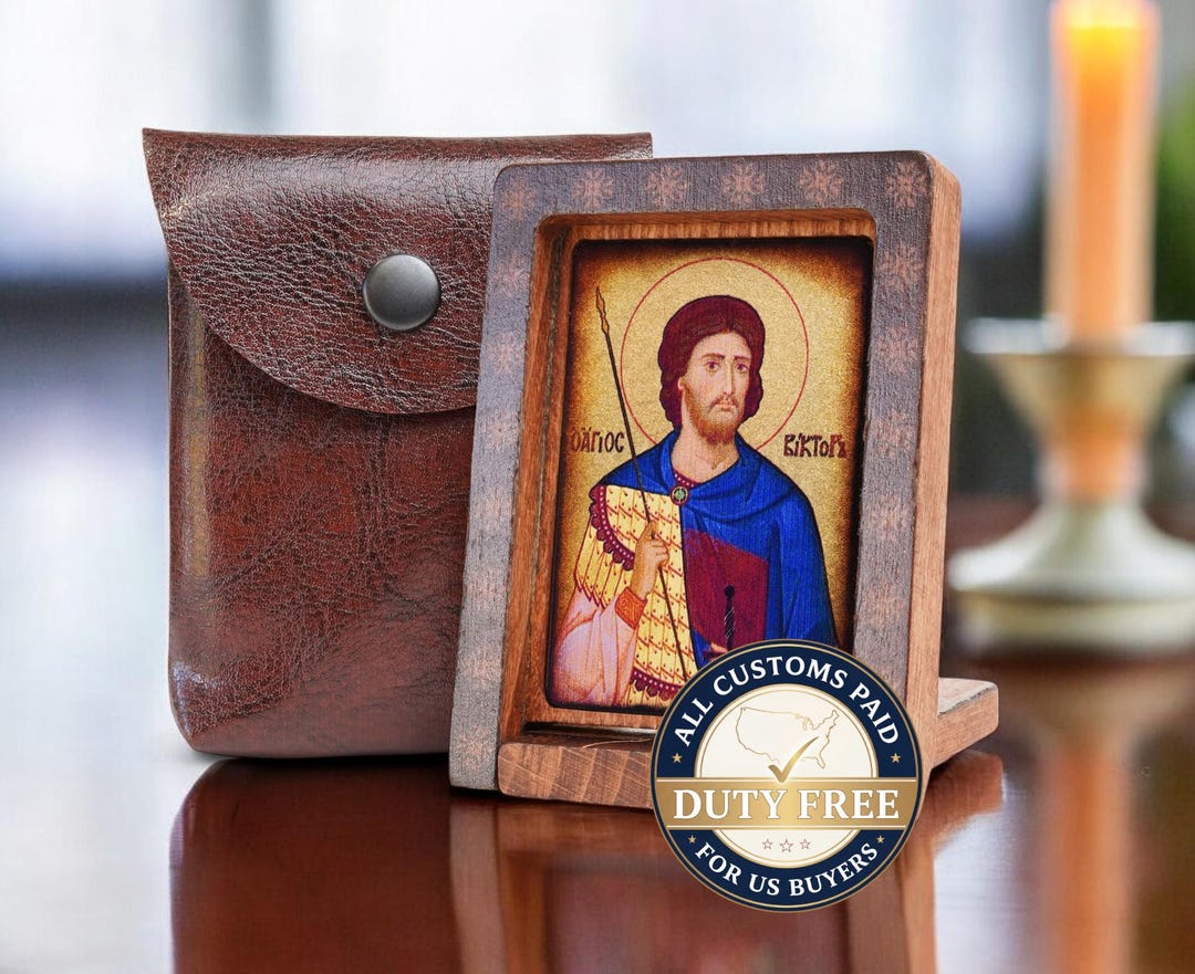 Icon Travel SAINT VICTOR Hand Made, Perfect Present, Religious Picture ...