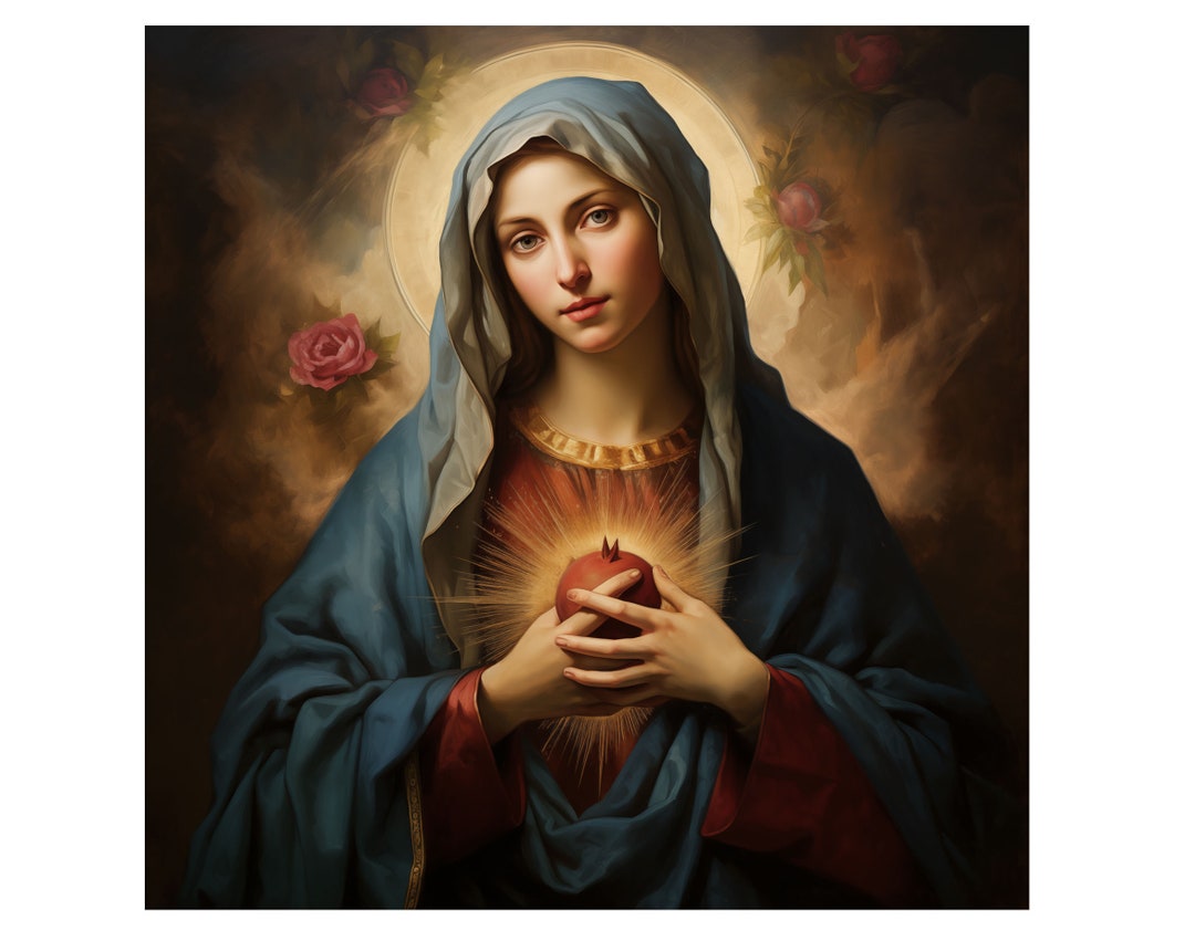 Digital Image of the Heart of Mary, Best Quality, 4K Image, Religious ...