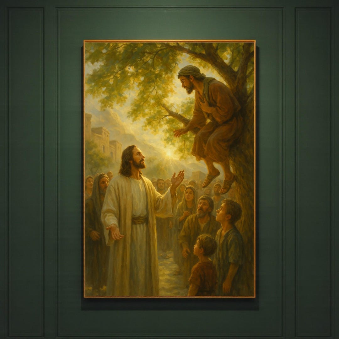 JESUS and ZACCHAEUS Download | Printable Wall Art | Christian Religious ...