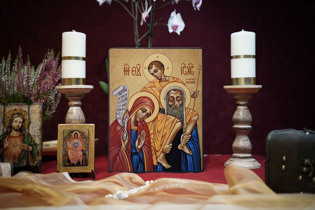 Icon HOLY FAMILY Hand Made Ikonen Icoon Ikone Perfect Present ...