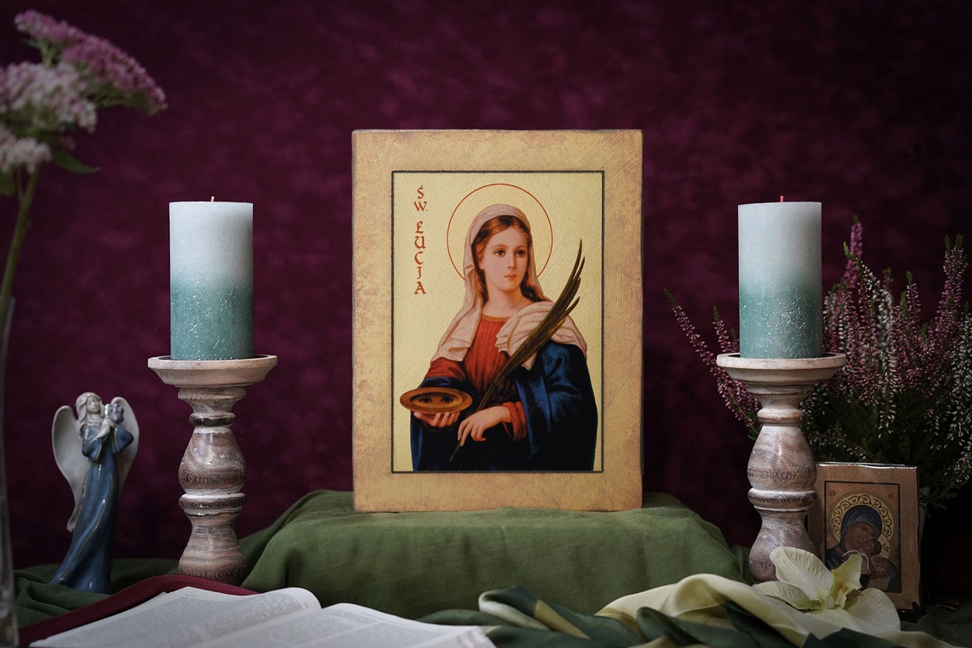 Icon Saint Lucy, Lucetta, Lucia Hand Made Icoon Icona Perfect Present ...