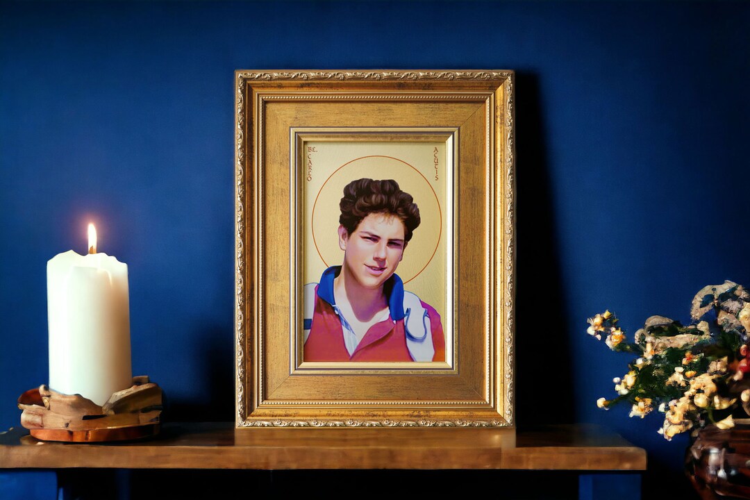 Painting of Blessed Carlo Acutis, Handmade Icon, Perfect Present ...