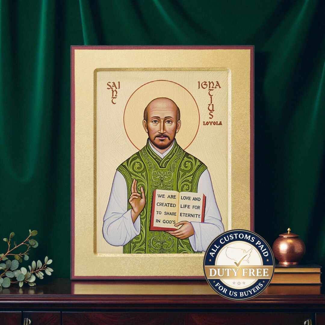 SAINT IGNATIUS of LOYOLA Icon Hand-finished & Gilded | Orthodox ...