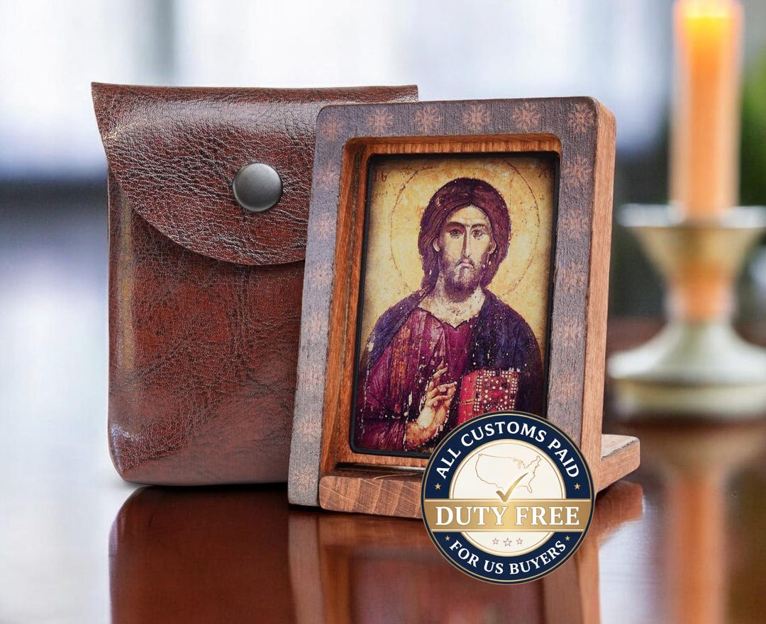 Icon Travel JESUS CHRIST PANTOCRATOR Hand Made Perfect Present ...